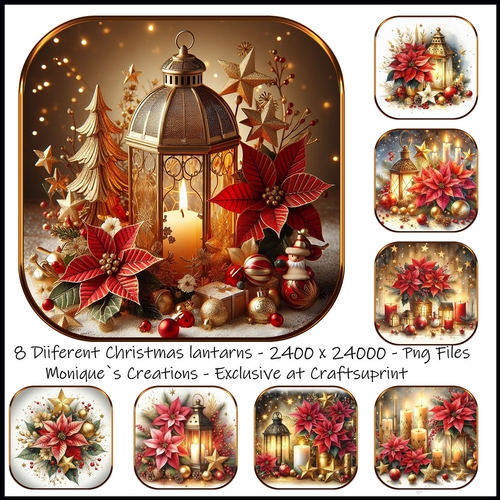 8 DIFFERENT CHRISTMAS LANTERNS SCENSES - CUP1308831_2246 | Craftsuprint