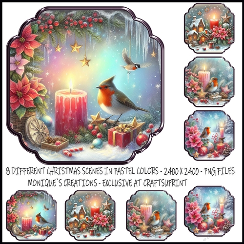 CHRISTMAS SCENES IN PASTEL COLORS - CUP1309485_2246 | Craftsuprint
