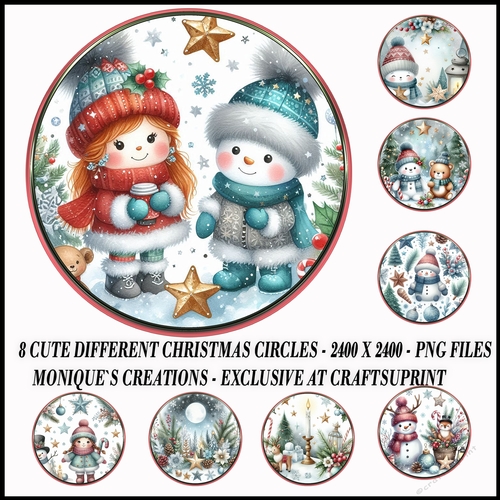 8 DIFFERENT CUTE CHRISTMAS CIRCLES - CUP1311272_2246 | Craftsuprint