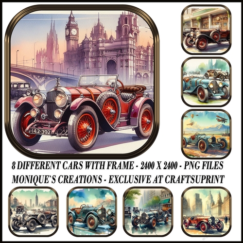 8 DIFFERENT CARS WITH FRAME - CUP1311801_2246 | Craftsuprint