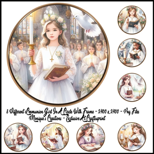 8 DIFFERENT COMMUNION GIRL - CUP1317119_2246 | Craftsuprint