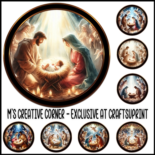 8 DIFFERENT NATIVITY PART 2 CIRCLE TOPPERS - CUP1329981_2246 | Craftsuprint