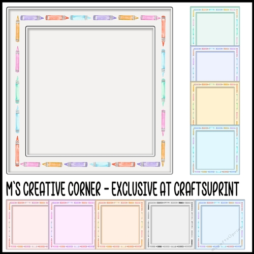 10 SQUARE TOPPERS WITH PENCIL BORDER IN DIFFERENT COLORS - CUP1331627 ...