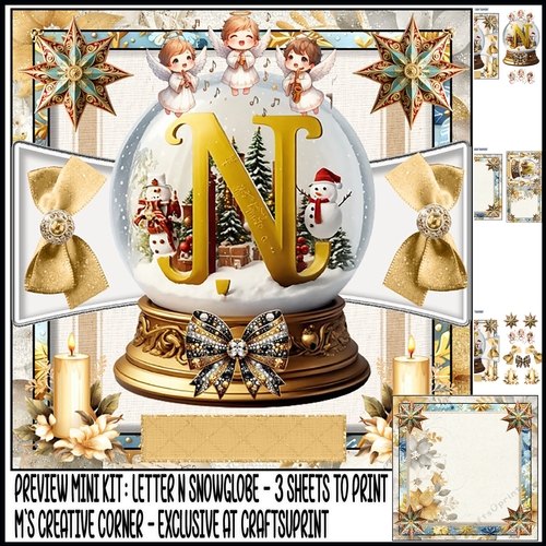 MINI KIT: LETTER N IN A SNOWGLOBE - CUP1338907_2246 | Craftsuprint