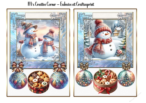 2 CUTE SNOWMAN TOPPERS 5 X 7 PART 5 - CUP1341010_2246 | Craftsuprint
