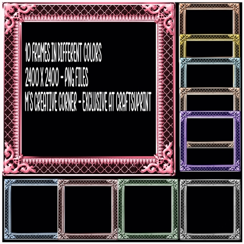 10 FRAMES IN DIFFERENT COLORS - CUP1343941_2246 | Craftsuprint