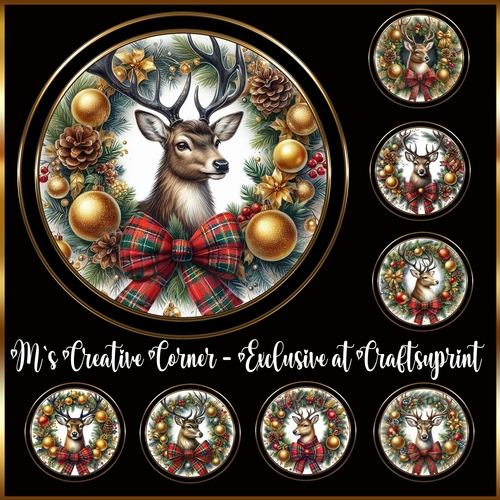 8 DIFFERENT GORGEOUS REINDEER TOPPERS - CUP1345217_2246 | Craftsuprint
