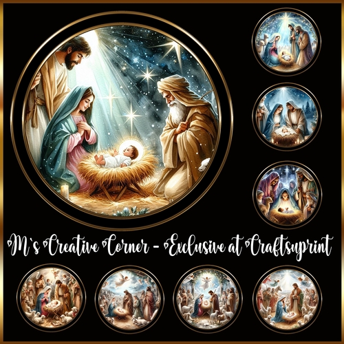 8 DIFFERENT GORGEOUS NATIVITY CIRCLE TOPPERS - CUP1345226_2246 ...
