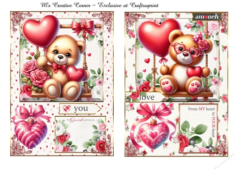 2 LOVELY TOPPERS 5 X 7 IT`S ALL ABOUT LOVE - CUP1349302_2246 | Craftsuprint