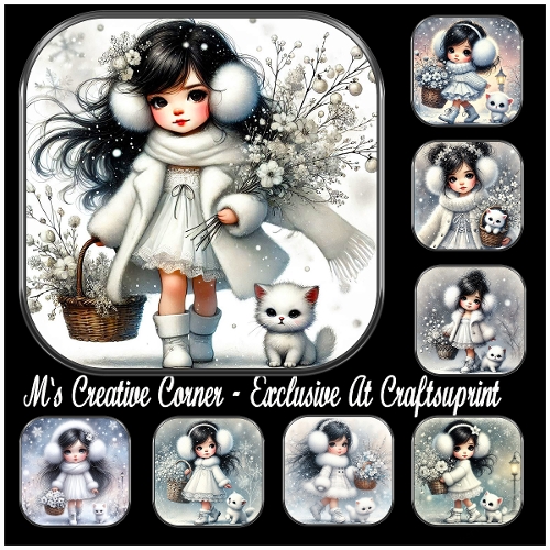 8 DIFFERENT CUTE YOUNG GIRL TOPPER/CARDFRONTS - CUP1356800_2246 ...