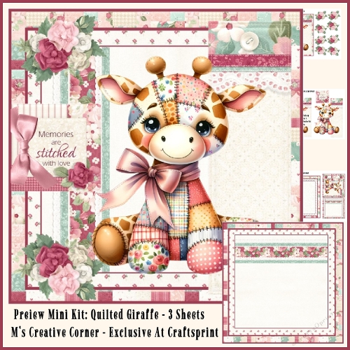 MINI KIT: QUILTED GIRAFFE 7 X 7 - CUP1365874_2246 | Craftsuprint