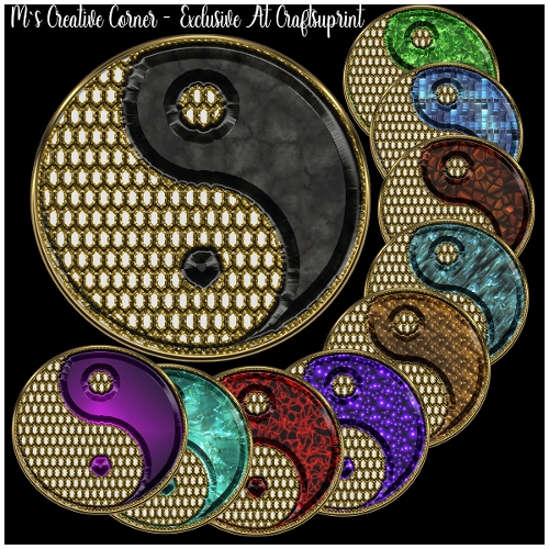10 YIN AND YANG WITH DIFFERENT TEXTURES - CUP1372621_2246 | Craftsuprint
