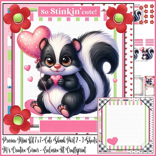 MINI KIT 7 X 7 - CUTE SKUNK PART 2 - CUP1382578_2246 | Craftsuprint