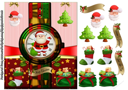 Santa In A Watch A5 Card Front - CUP718196_2246 | Craftsuprint