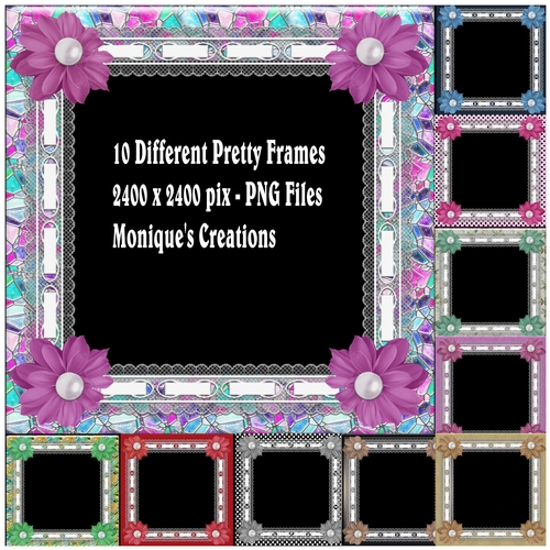 10 Pretty Frames In Different Colors 8 x 8 - CUP734969_2246 | Craftsuprint