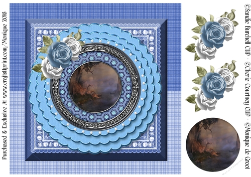 Pretty In Blue Card Front - CUP754963_2246 | Craftsuprint