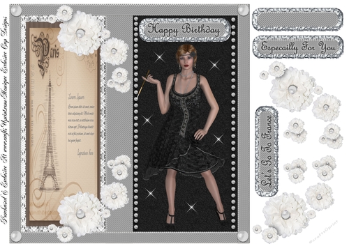 Paris Lady 7 Card Front - CUP759071_2246 | Craftsuprint
