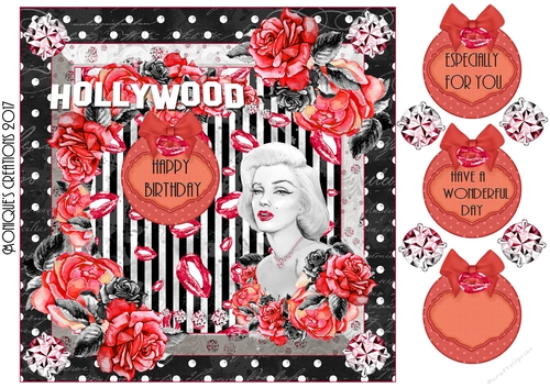 Hollywood Card Front - CUP771812_2246 | Craftsuprint