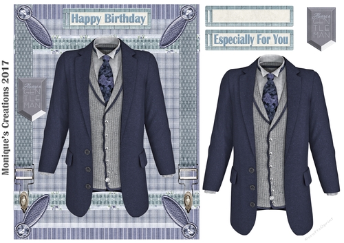 Blue Male Jacket Card Front - CUP776171_2246 | Craftsuprint