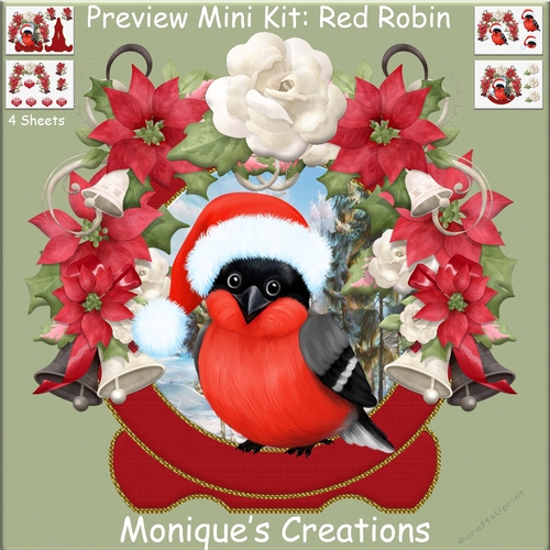 MINI KIT: RED ROBIN CHRISTMAS - CUP826927_2246 | Craftsuprint
