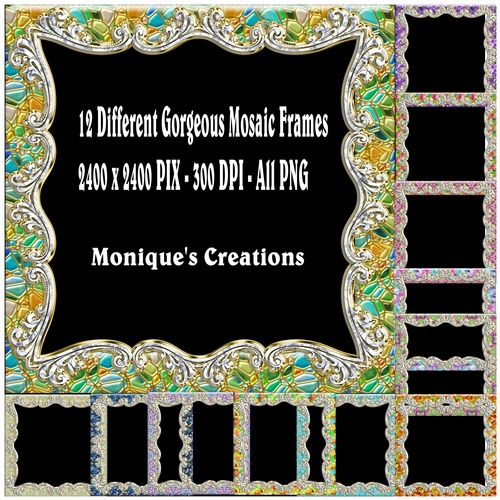 12 Different Gorgeous Mosaic Frames - CUP847749_2246 | Craftsuprint