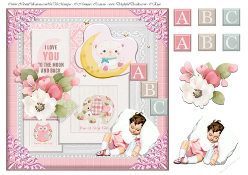 8 x 8 Card Front Baby Girl ABC - CUP937847_2246 | Craftsuprint