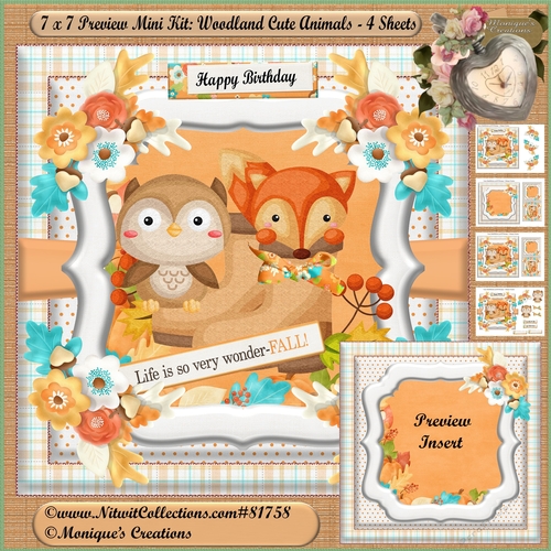 7 x 7 Mini Kit: Woodland Cute Animals - CUP941264_2246 | Craftsuprint