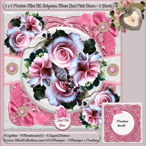 8 x 8 Mini Kit: Gorgeous Moon Dust Pink Roses - CUP960576_2246 ...