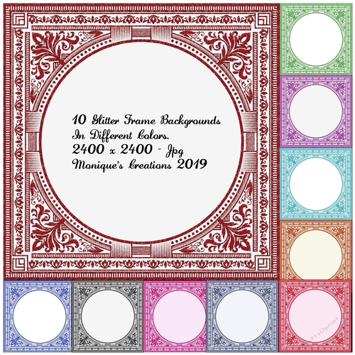 10 Glitter Frame/Backgrounds In Different Colors - CUP966983_2246 ...