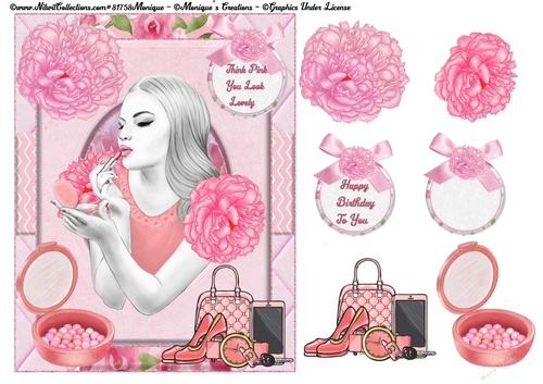 Lovely Lady Pink Portrait Card Front - CUP967732_2246 | Craftsuprint