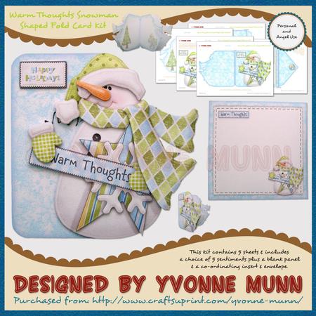 Warm Thoughts Snowman Shaped Fold Card Kit - CUP563559_2111 | Craftsuprint