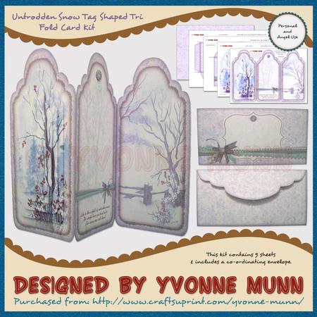 Untrodden Snow Tag Shaped Tri Fold Card Kit - CUP565573_2111 | Craftsuprint