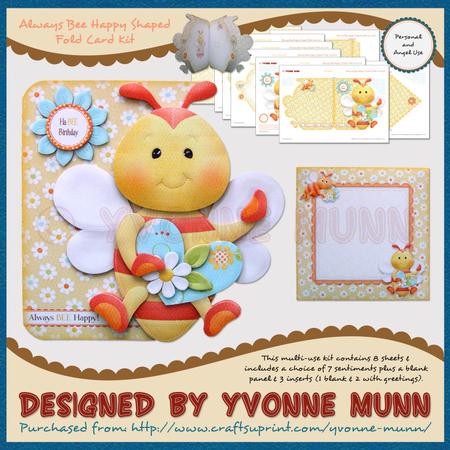 Always Bee Happy Shaped Fold Card Kit - CUP566161_2111 | Craftsuprint