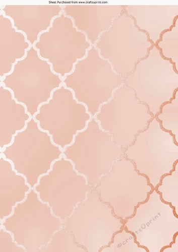 Pretty peach diamond shiny effect A4 portrait backing paper ...
