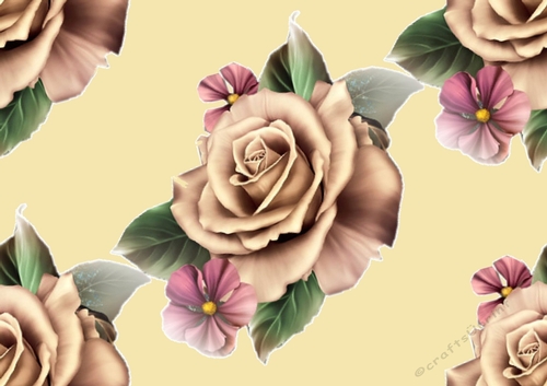 Pretty Blush Rose Backing paper (Cream Big) - CUP1004224_415 | Craftsuprint