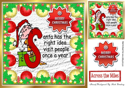 Cheeky elf with verse in bauble frame 8x8 - CUP1014945_415 | Craftsuprint