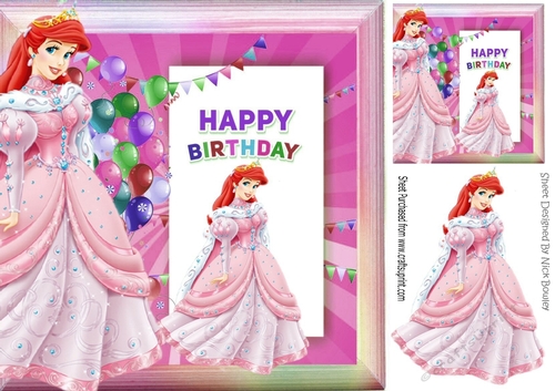 pretty princess in Rainbow frame with balloons 8x8 - CUP1018737_415 ...