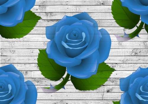 Big blue roses on grey wooden background - CUP1020849_415 | Craftsuprint