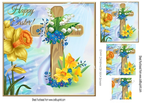 Lovely easter cross with daffodils with pyramids 8x8 - CUP1022026_415 ...