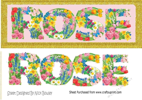 Pretty flower name ROSE DL - CUP1022051_415 | Craftsuprint