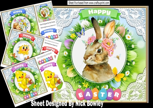 4 cute water colour easter card fronts 7x7 mini kit - CUP1025650_415 ...