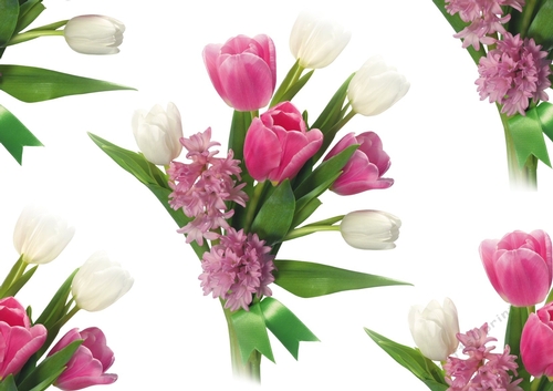 Coloured tulips with flowers backing paper (big) - CUP1031920_415 ...