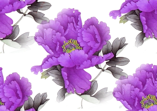 Pretty exotic purple and grey flowers backing paper (big) - CUP1035786 ...
