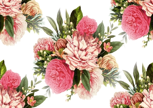 Beautiful pink vintage flowers backing paper (Big) 2 - CUP1037620_415 ...