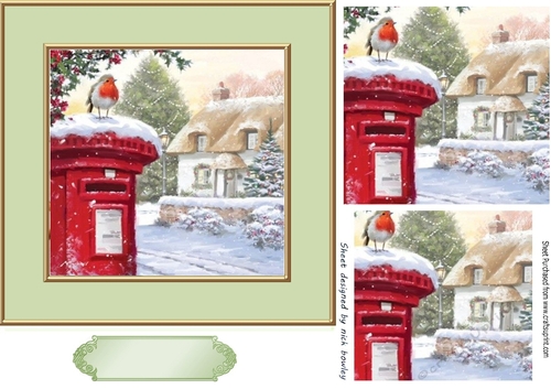 Lovely Robins on a post box in the snow pyramids (three) - CUP1083089 ...