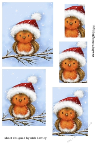 Pretty robin on a branch pyramids - CUP1085842_415 | Craftsuprint