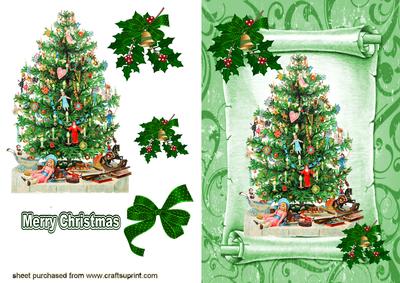 Gorgeous Christmas Tree on Scroll - CUP111896_415 | Craftsuprint