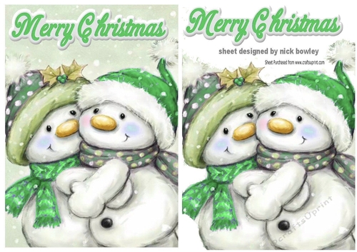 Lovely snowmen cuddling A5 (green) - CUP1128323_415 | Craftsuprint