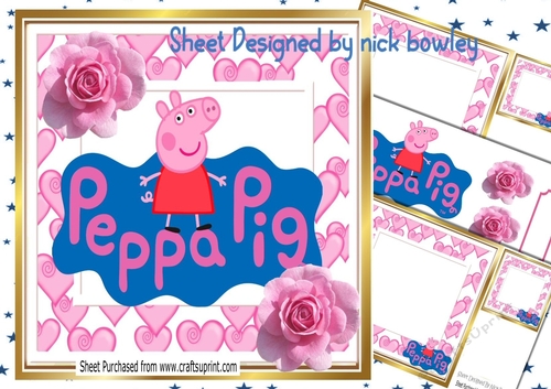 lovely peppa pig with pink roses 8x8 mini kit - CUP1150367_415 ...