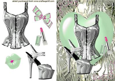 Gorgeous Silver Basque & Shoe in Fantasy Colours Peppermint - CUP115058 ...
